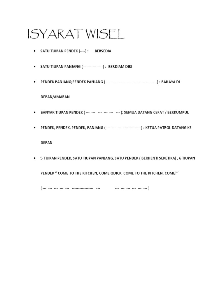 Isyarat Wisel | PDF