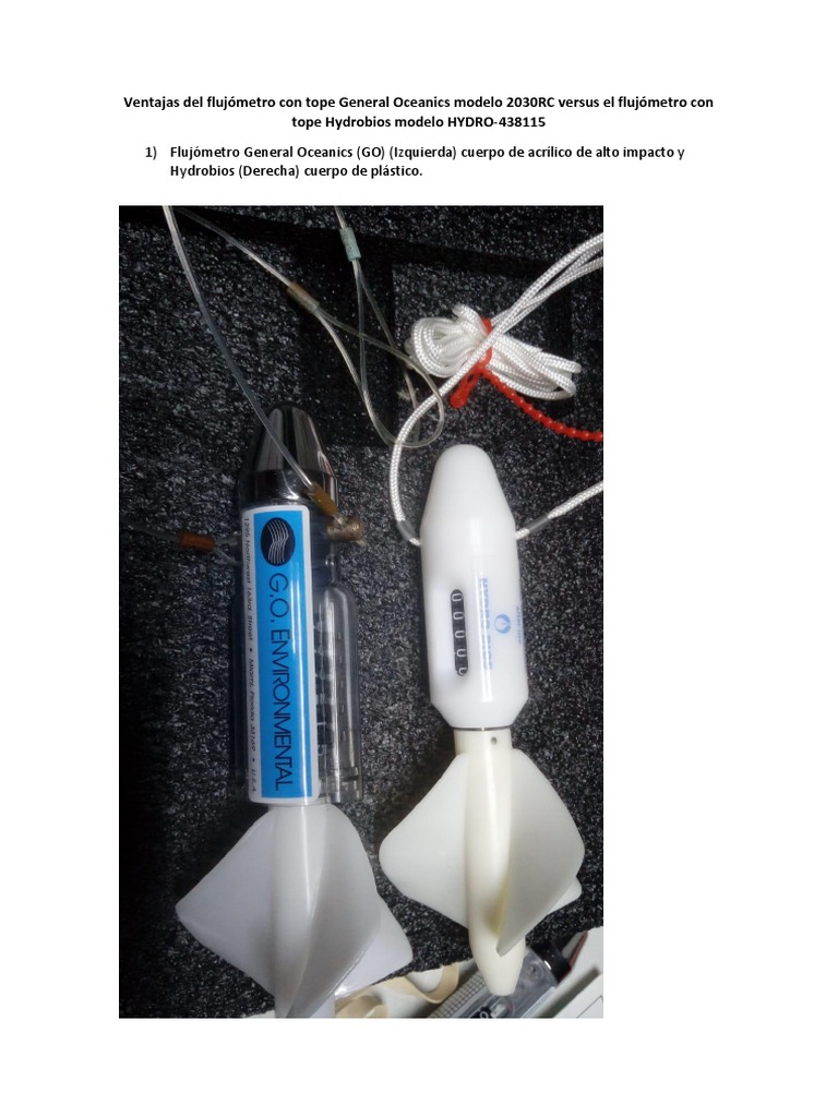 Ventajas del flujómetro General Oceanics 2030RC vs Hydrobios 438115 | PDF