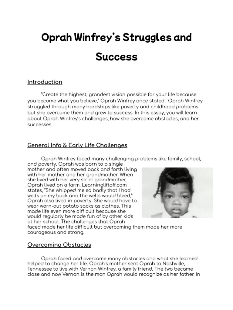 Student Sample Famous Failures | PDF | Oprah Winfrey