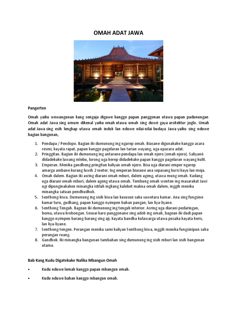 Omah Adat Jawa | PDF
