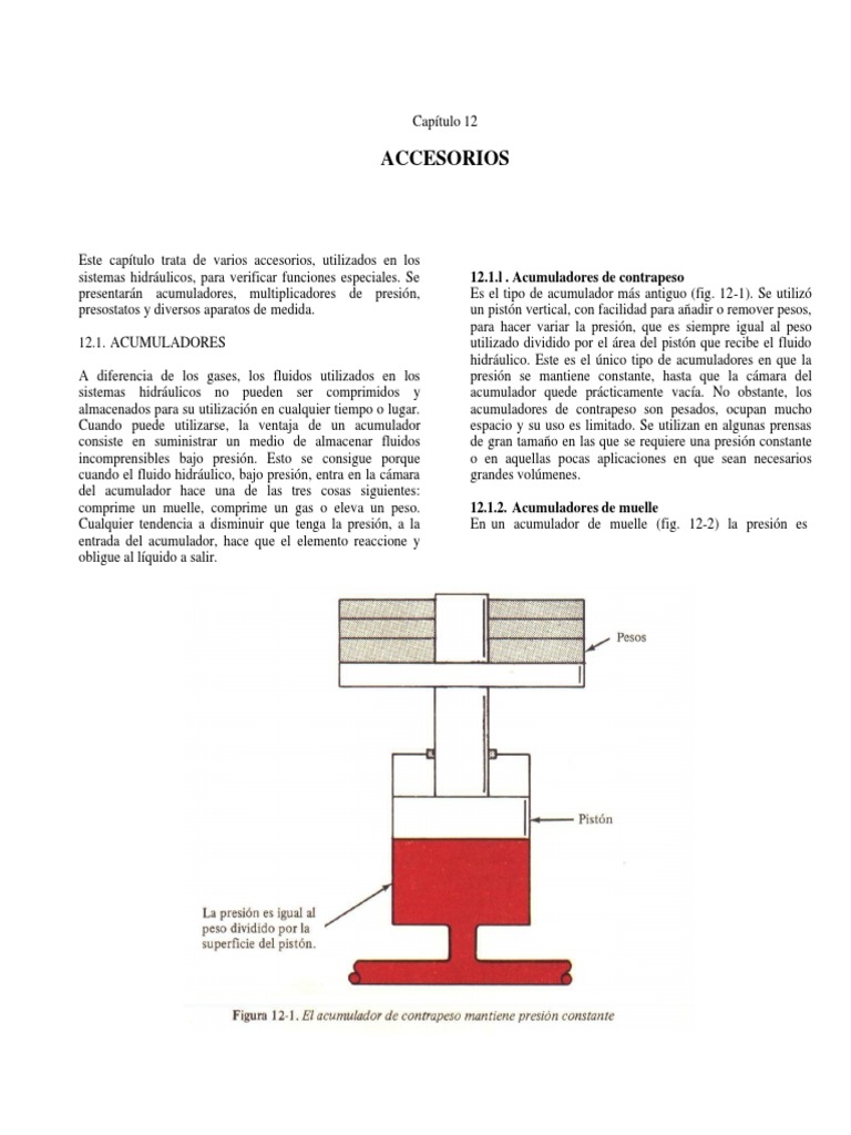 Accesorios: 12.1.l - Acumuladores de Contrapeso | PDF | Presión | Bomba