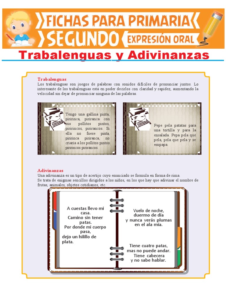 Trabalenguas y Adivinanzas para Segundo Grado de Primaria | PDF