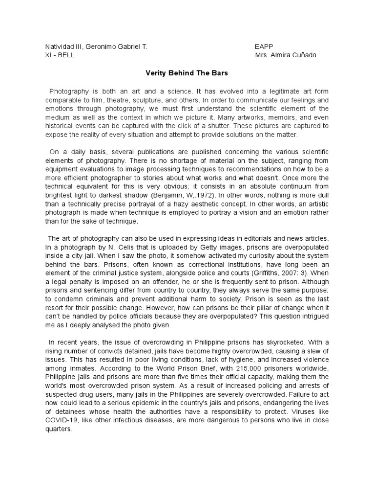 Verity Behind The Bars | PDF