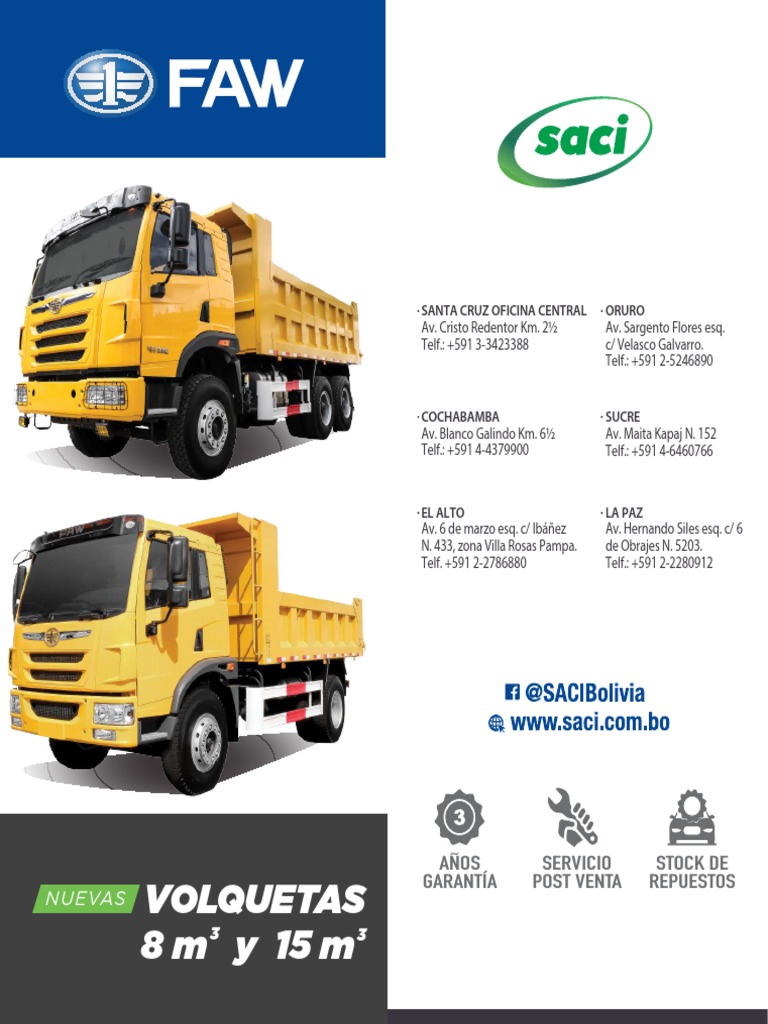 FICHA TECNICA FAW-Volqueta | PDF | Eje | Fabricantes de automóviles