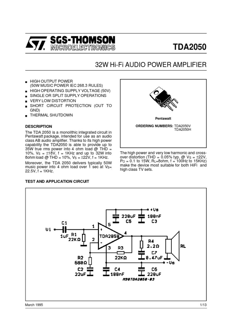 TDA200 | PDF | Amplifier | Resistor