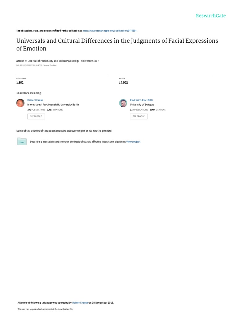 Ekman - Universals and Cultural Differences in The Judments of Facial Expressions of Emotion ...
