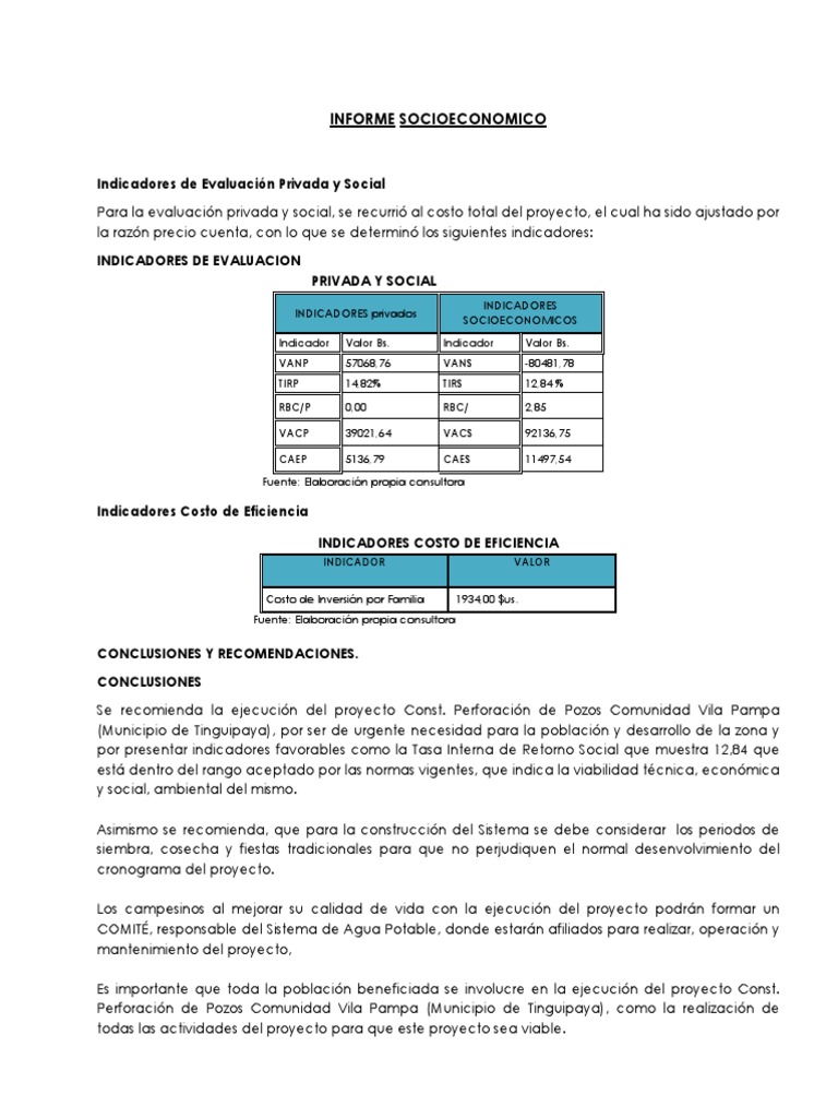 Informe Socioeconómico | PDF | Economias