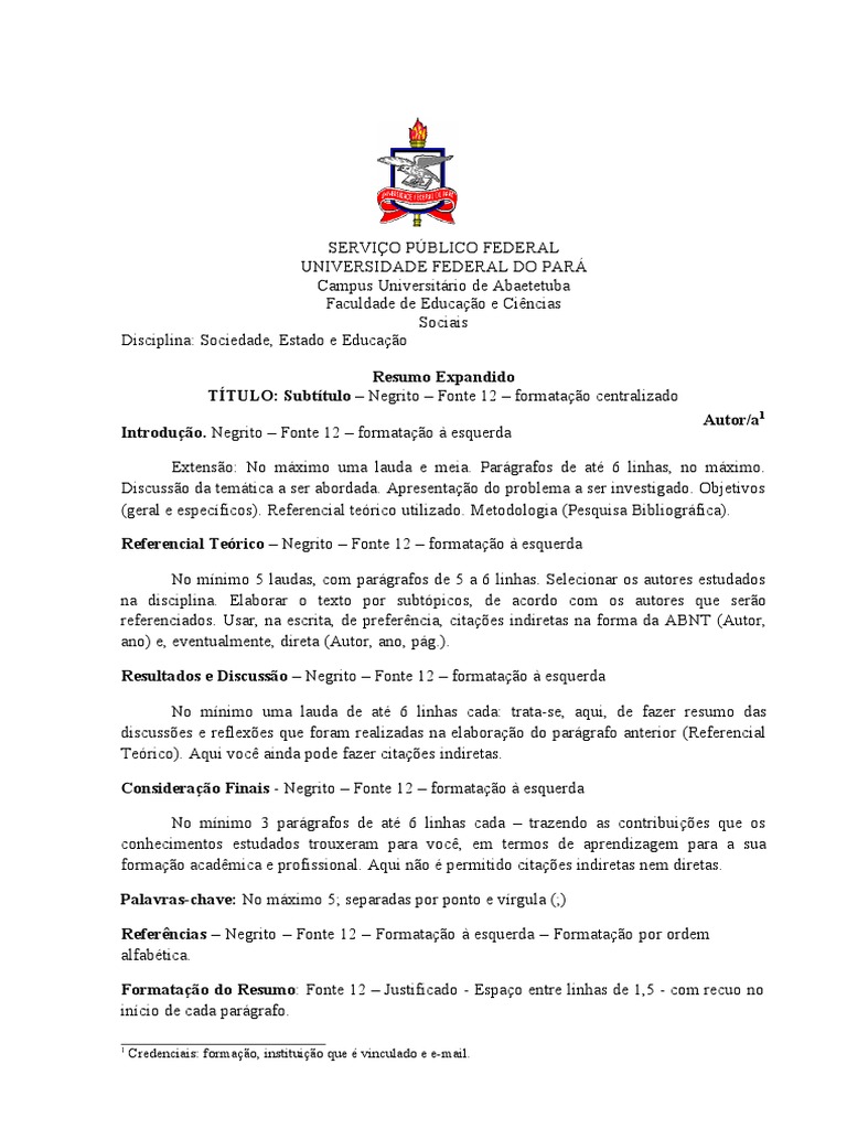 Modelo de Resumo Expandido | PDF