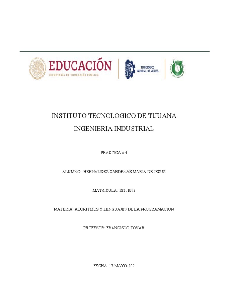 Practica 4 Algoritmos Pdf