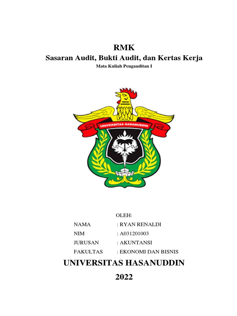 Ryan Renaldi - A031201003 - RMK Sasaran Audit, Bukti Audit, Dan Kertas Kerja | PDF