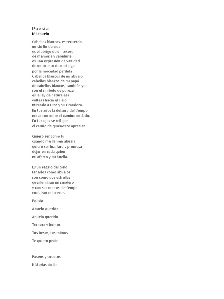 Poesia Mi Abuelo | PDF