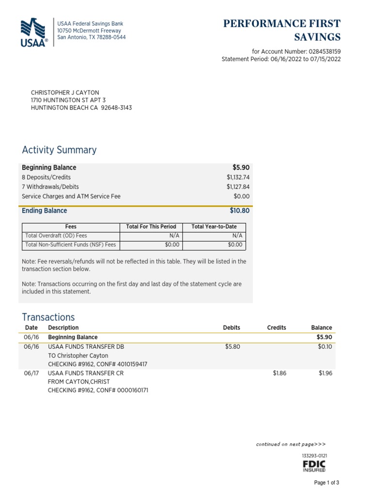 Performance First Savings: Activity Summary | PDF | Payments | Economies