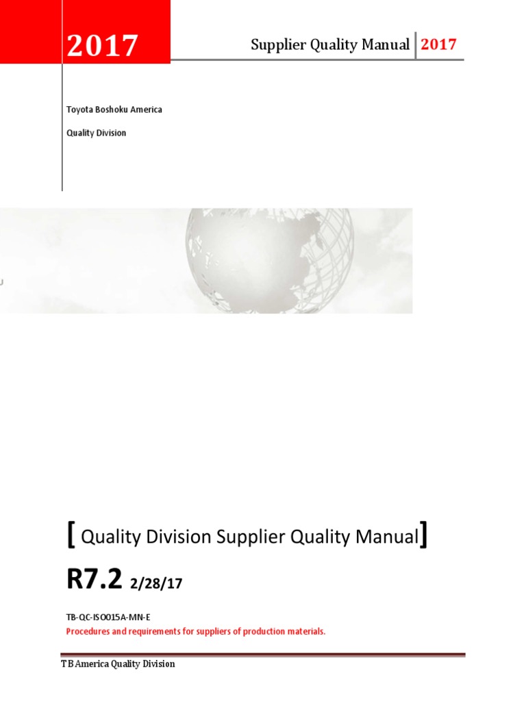 Supplier Quality Manual (R7.2 - 2-28-17) | Download Free PDF ...