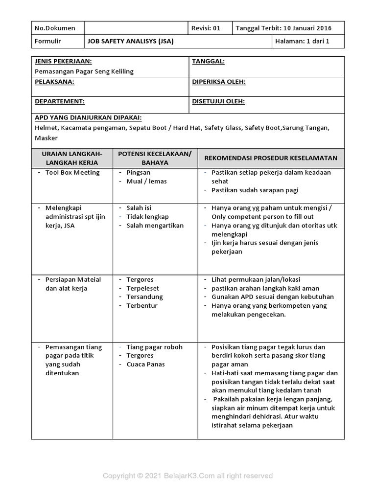 Jsa Pasang Pagar Seng Keliling | PDF
