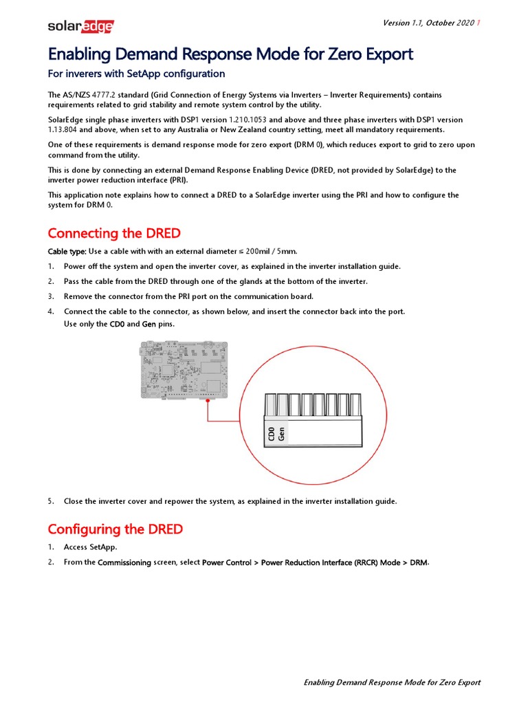 Enabling DRM for Zero Export Inverters | PDF