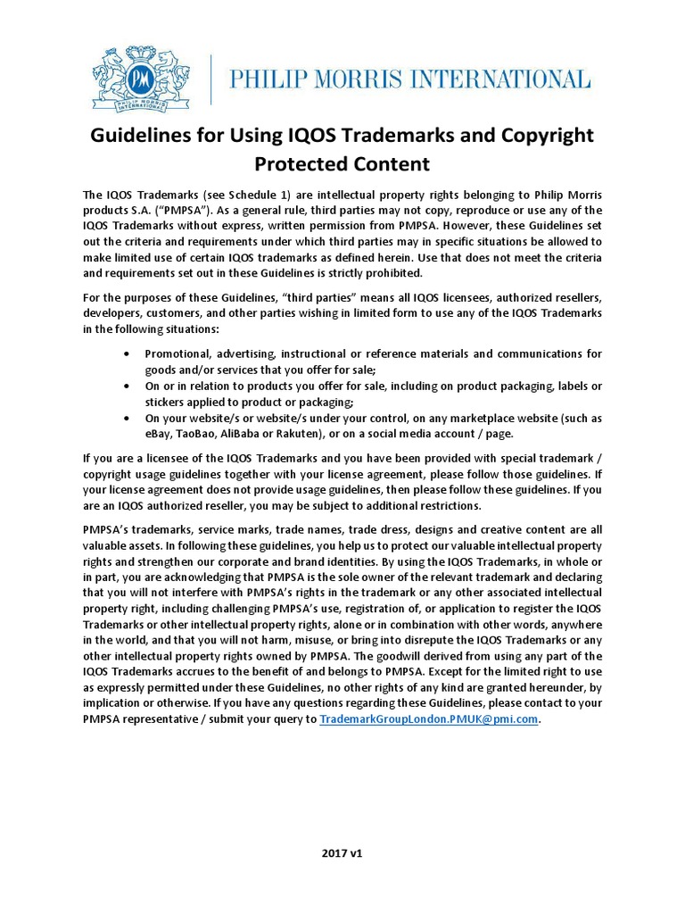 Iqos Brand Guidelines - 2017v1 | PDF | Trademark | Domain Name