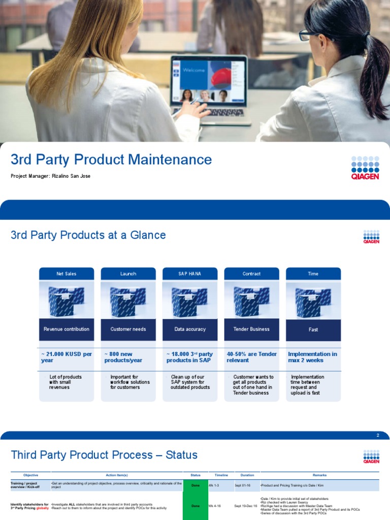 Project Update - 3rd Party Product Maintenance | PDF