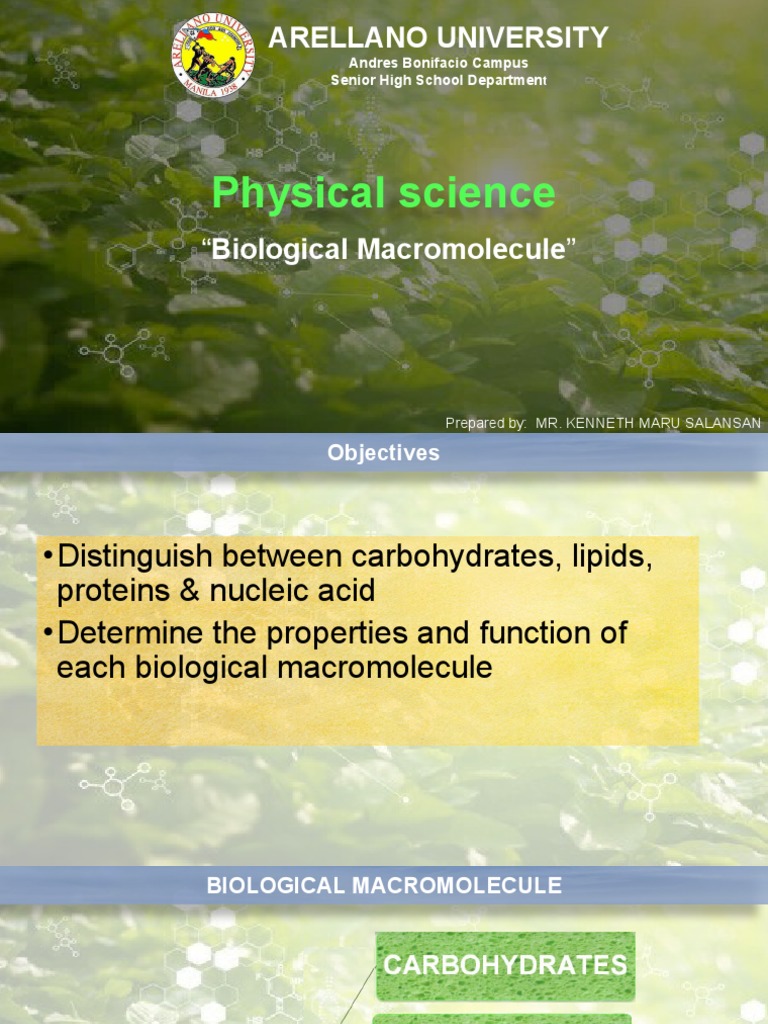 Arellano University Senior High School Biological Macromolecules | PDF ...
