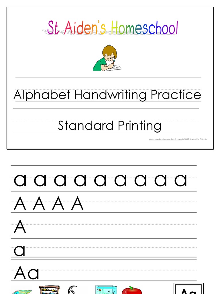 Standard Print Alphabet Handwriting Practice & Activity Book, Donnette ...