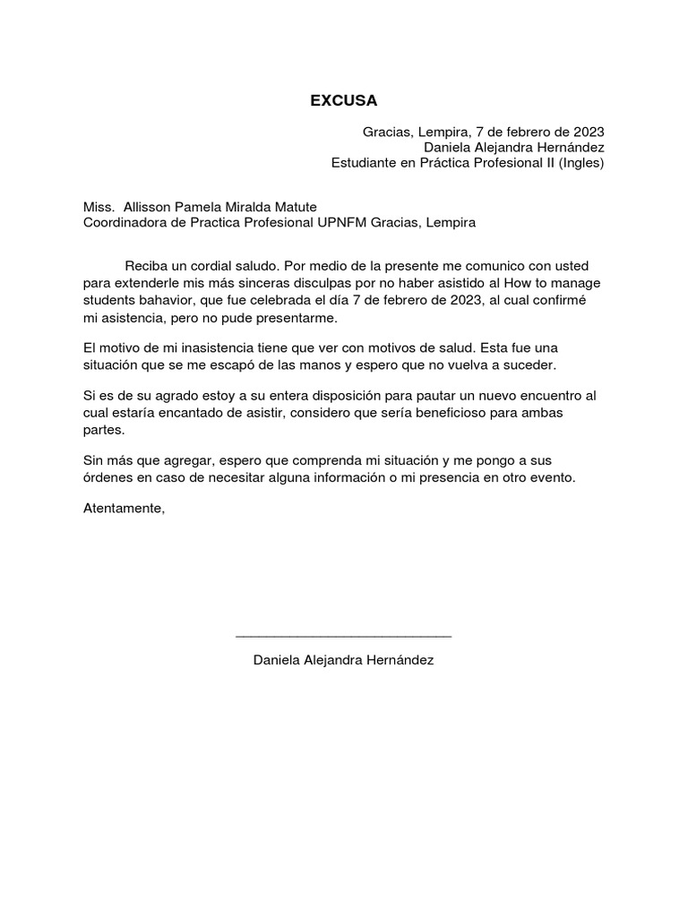 Excusa | PDF