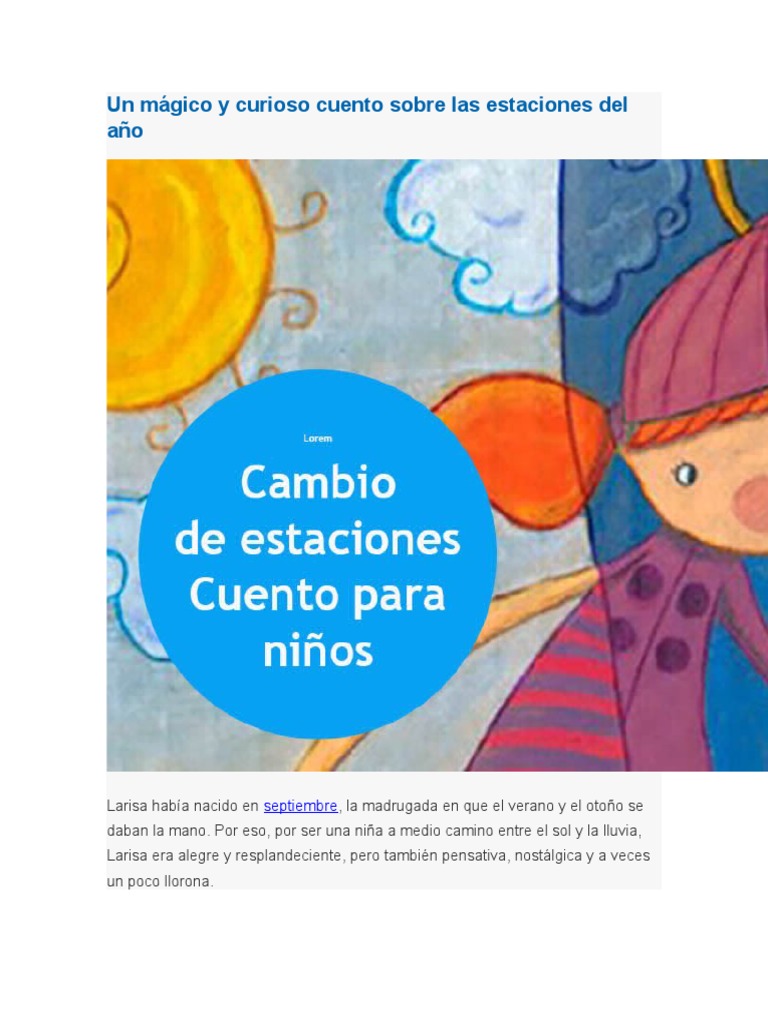 Cuento mágico de las estaciones infantiles | PDF | Clásicos
