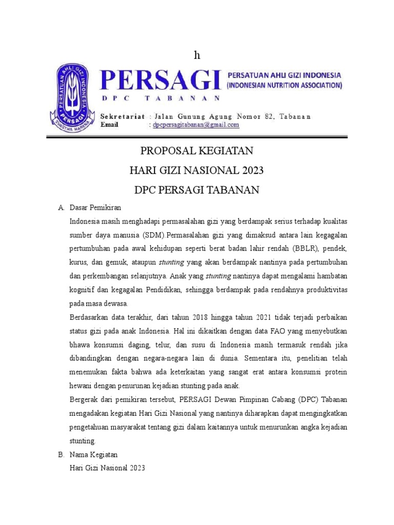 PROPOSAL KEGIATAN HGN 2023 New | PDF