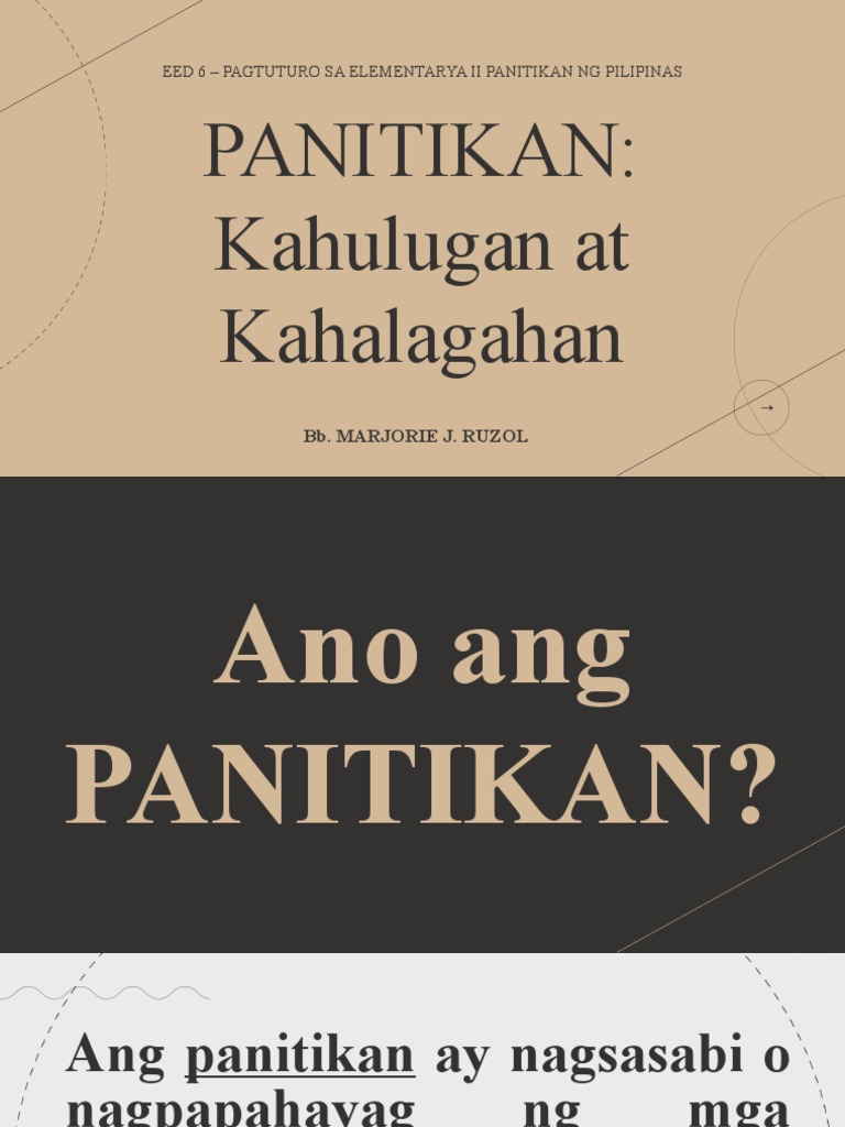 1.-PANITIKAN Kahulugan - at Kahalagahan | PDF