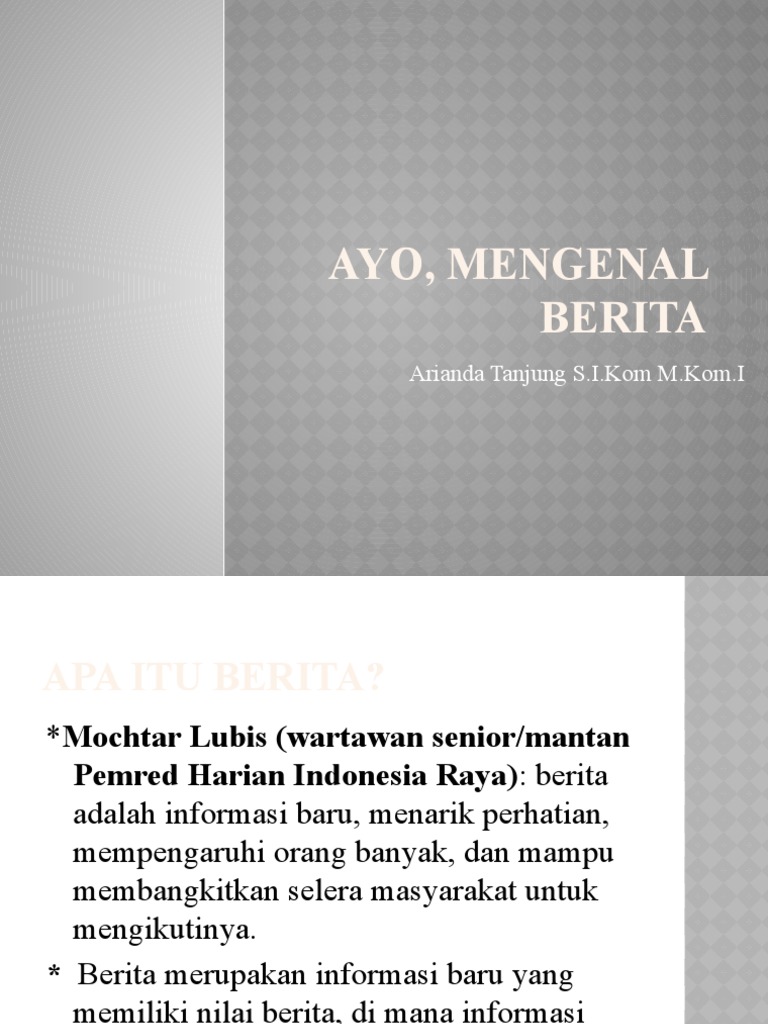 Mengenal Berita (Pertemuan 2) | PDF