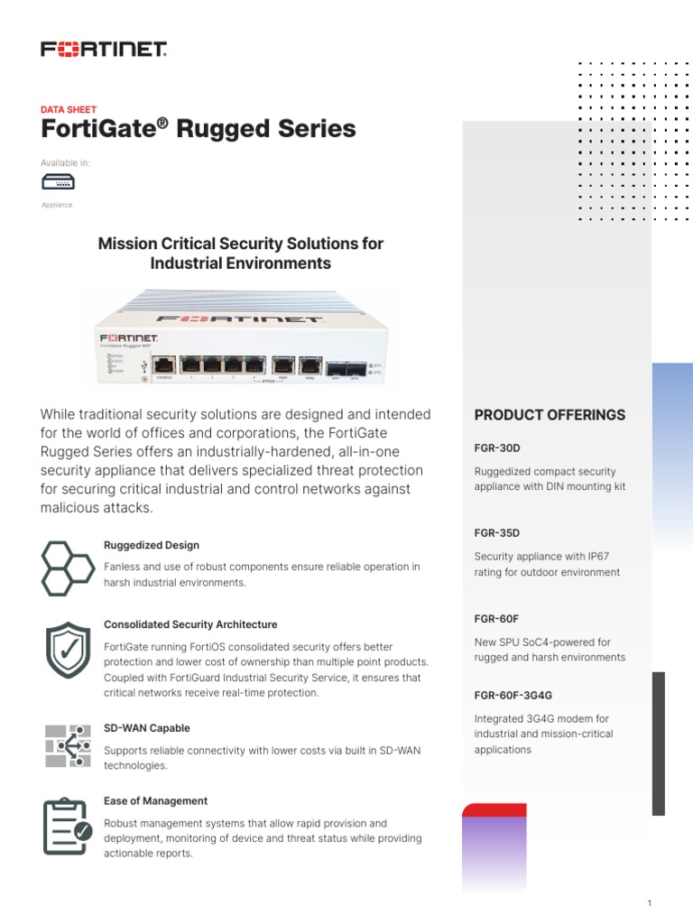 Fortigate Rugged Series: Mission Critical Security Solutions For ...
