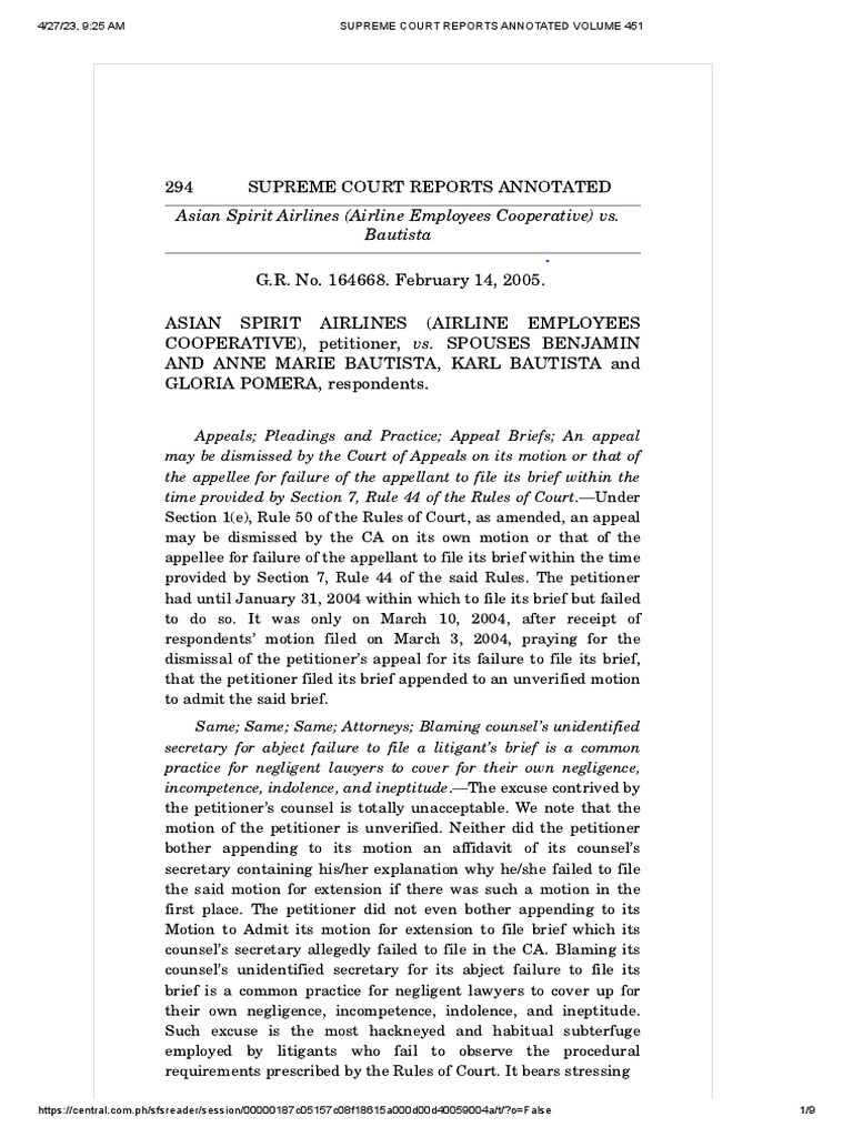 3 - Asian Spirit Airlines (Airline Employees Cooperative) vs. Bautista ...