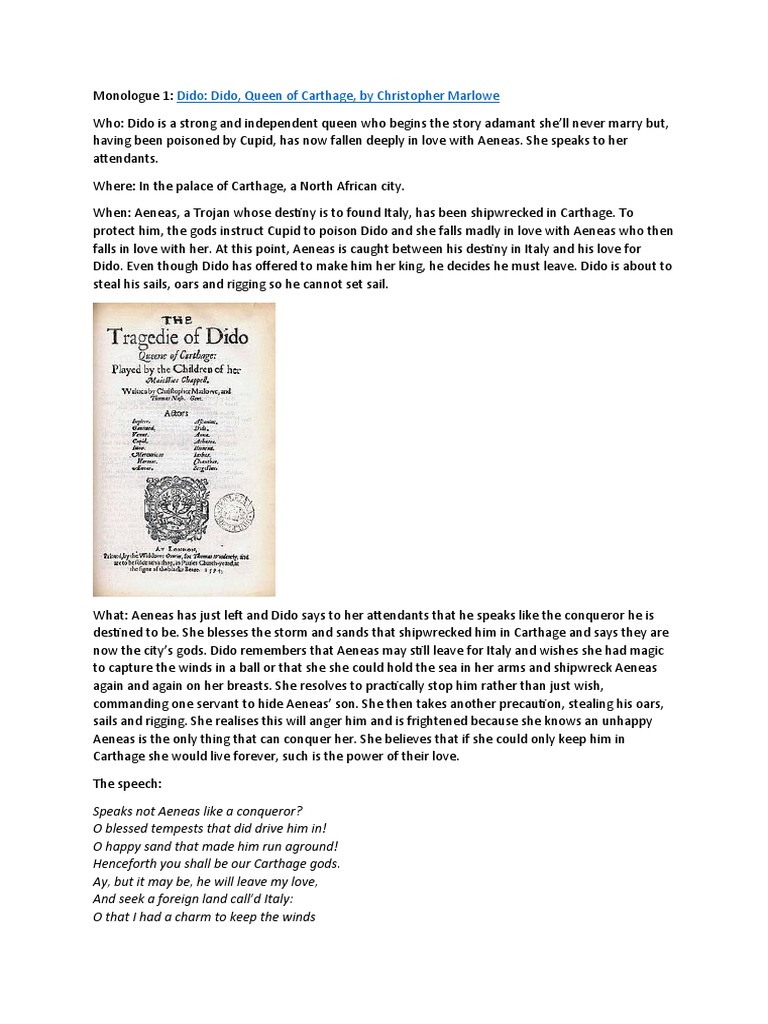 Dido's Monologue: Love and Power | PDF | Sophocles | Aeneas