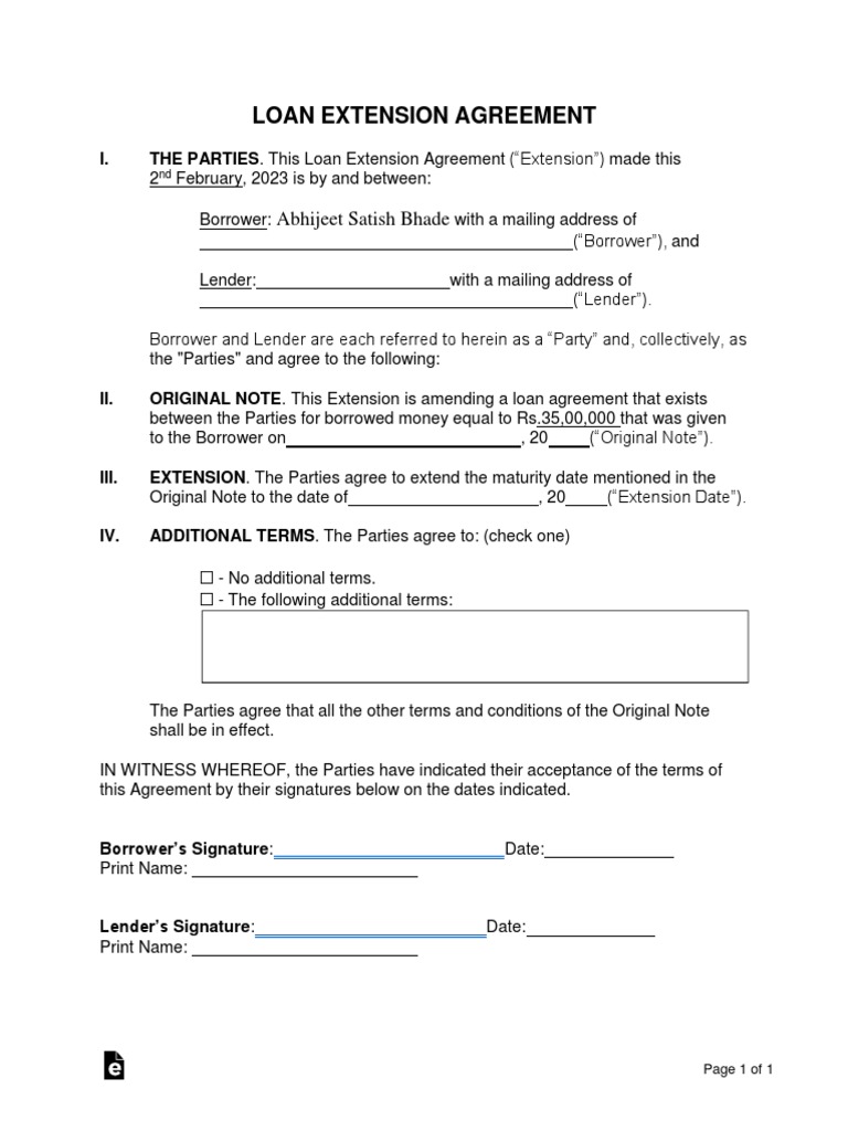 Loan-Extension-Agreement 0 | PDF
