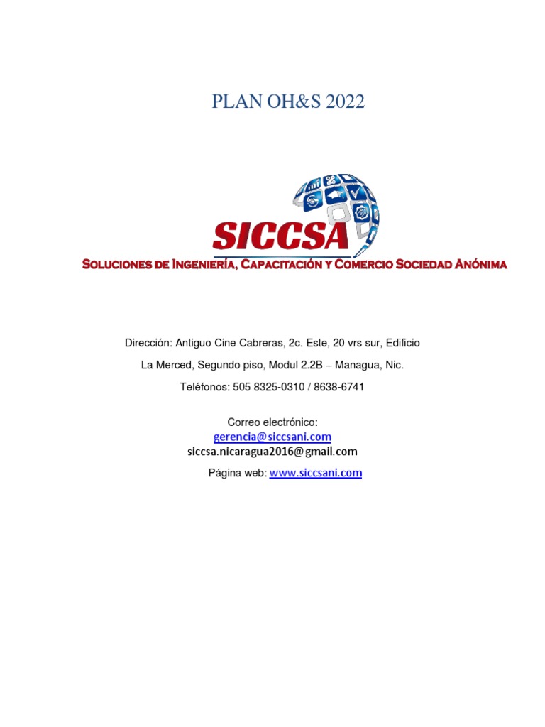 Plan OHS Siccsa Holcim 2022 PARA AVETTA | PDF | Seguridad y salud ocupacional | Derecho laboral