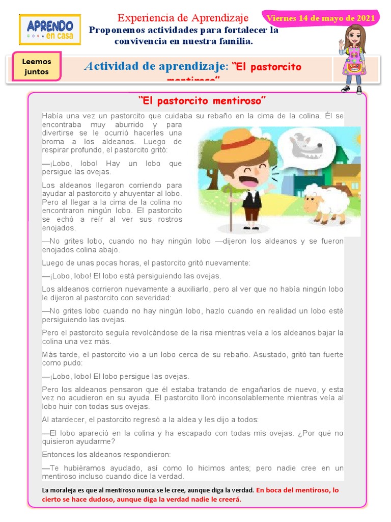 El Pastorcito Mentiroso | PDF El Pastorcito Mentiroso | PDF