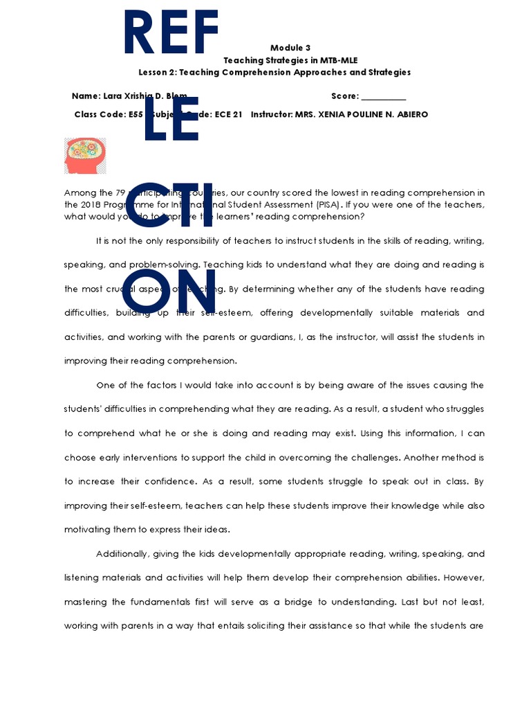 Module 3 Lesson 2 Reflection Worksheet Pdf