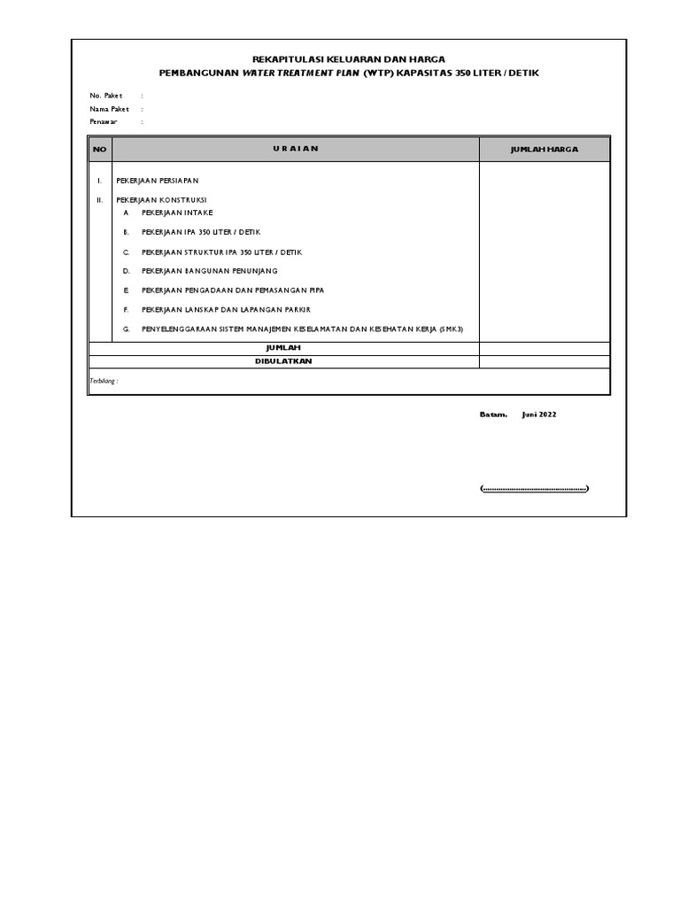 Perkiraan Harga Satuan | PDF
