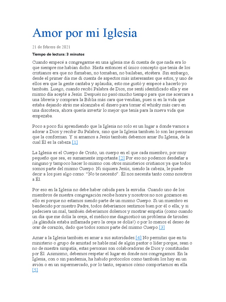 Amor Por Mi Iglesia | PDF