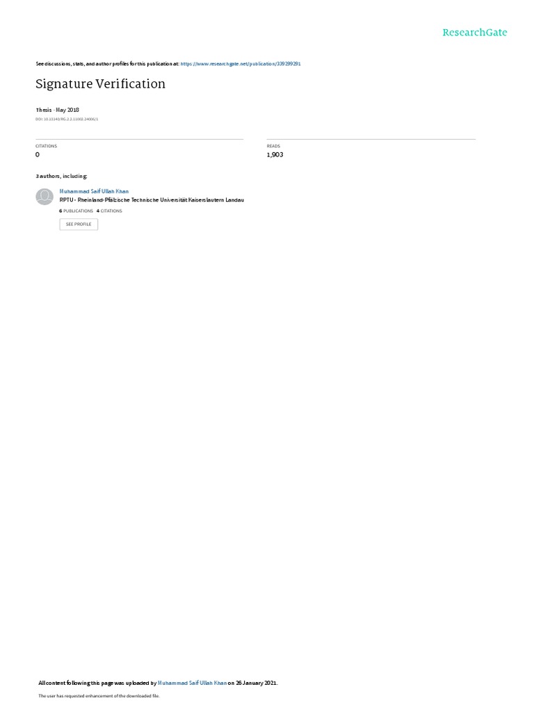 Signature Verification | PDF | Signature | Authentication