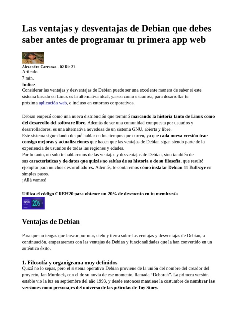 Ventajas de Debian | PDF