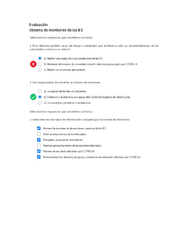 Respuestas Crusos CLIMSS Sit. Monitoreo IES | PDF