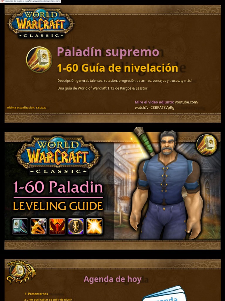 Guía de Nivelación de Paladín 1-60 | PDF | Mundo de Warcraft | Velocidad