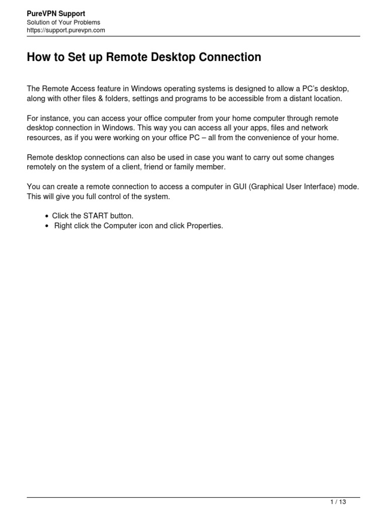 How To Set Up Remote Desktop Connection | PDF | Remote Desktop Services ...