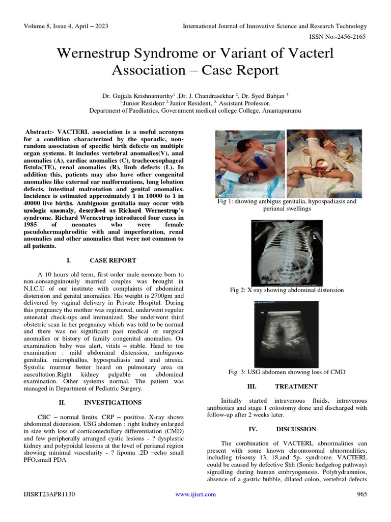 Wernestrup Syndrome: A VACTERL Variant | PDF | Medical Specialties ...