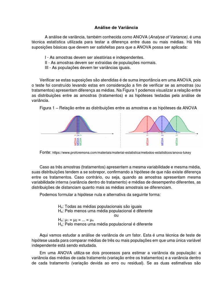 Análise de Variância | PDF | Análise de variação | Teste F