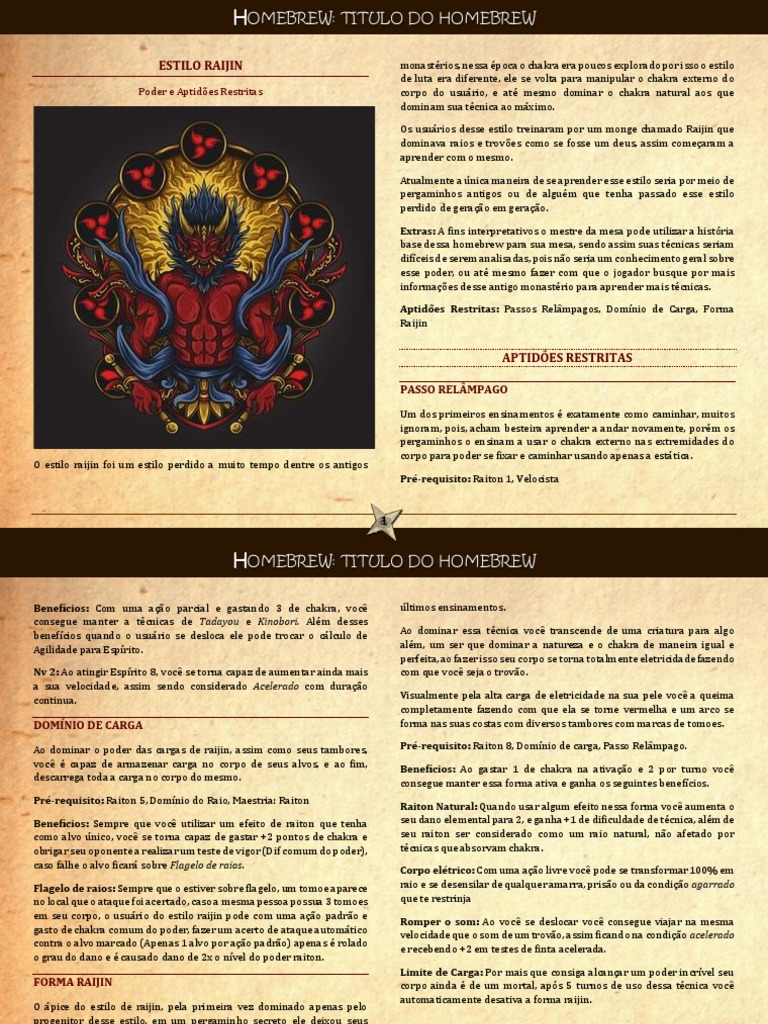 Homebrew - Estilo Raijin 2.0 | PDF