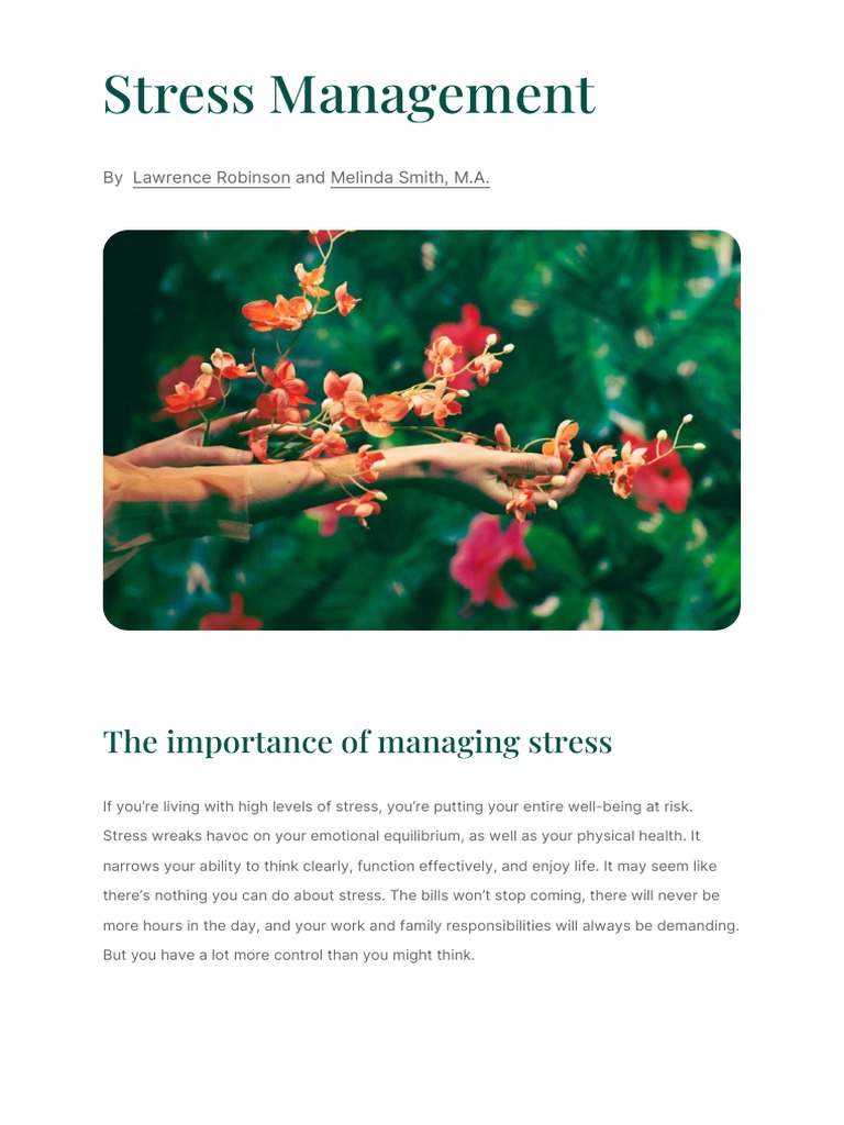 Stress Management | PDF | Stress (Biology) | Relaxation (Psychology) Stress Management | PDF | Stress (Biology) | Relaxation (Psychology)