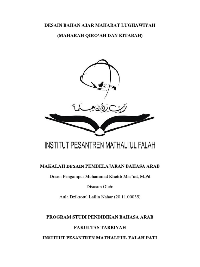 Desain Pembelajaran Maharah Qiro'ah dan Kitabah | PDF | Karier ...