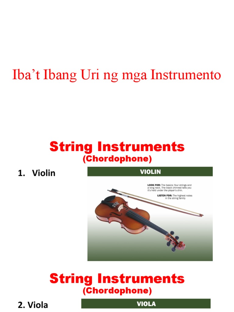 Iba’t Ibang Uri ng mga Instrumento | PDF