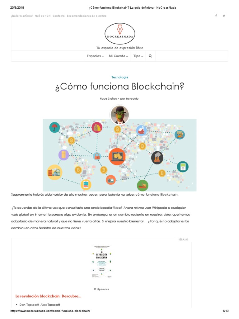 ¿Cómo Funciona Blockchain - La Guía Definitiva - NoCreasNada | PDF | Bitcoin | Criptografía de ...