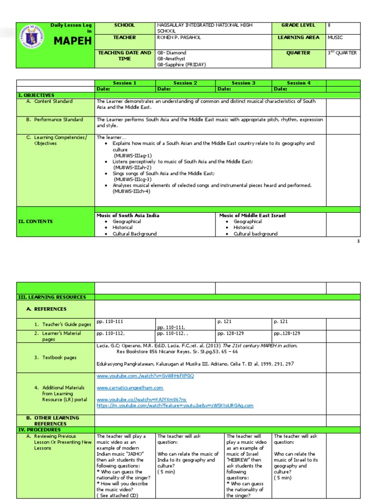 DLL Gr8 Edited | PDF | Teachers | Learning